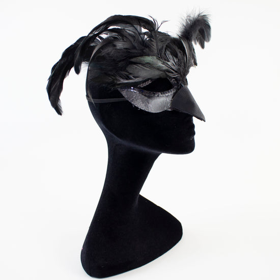 Black & Silver Raven Feather Costume Mask – featherplace.com by Zucker ...