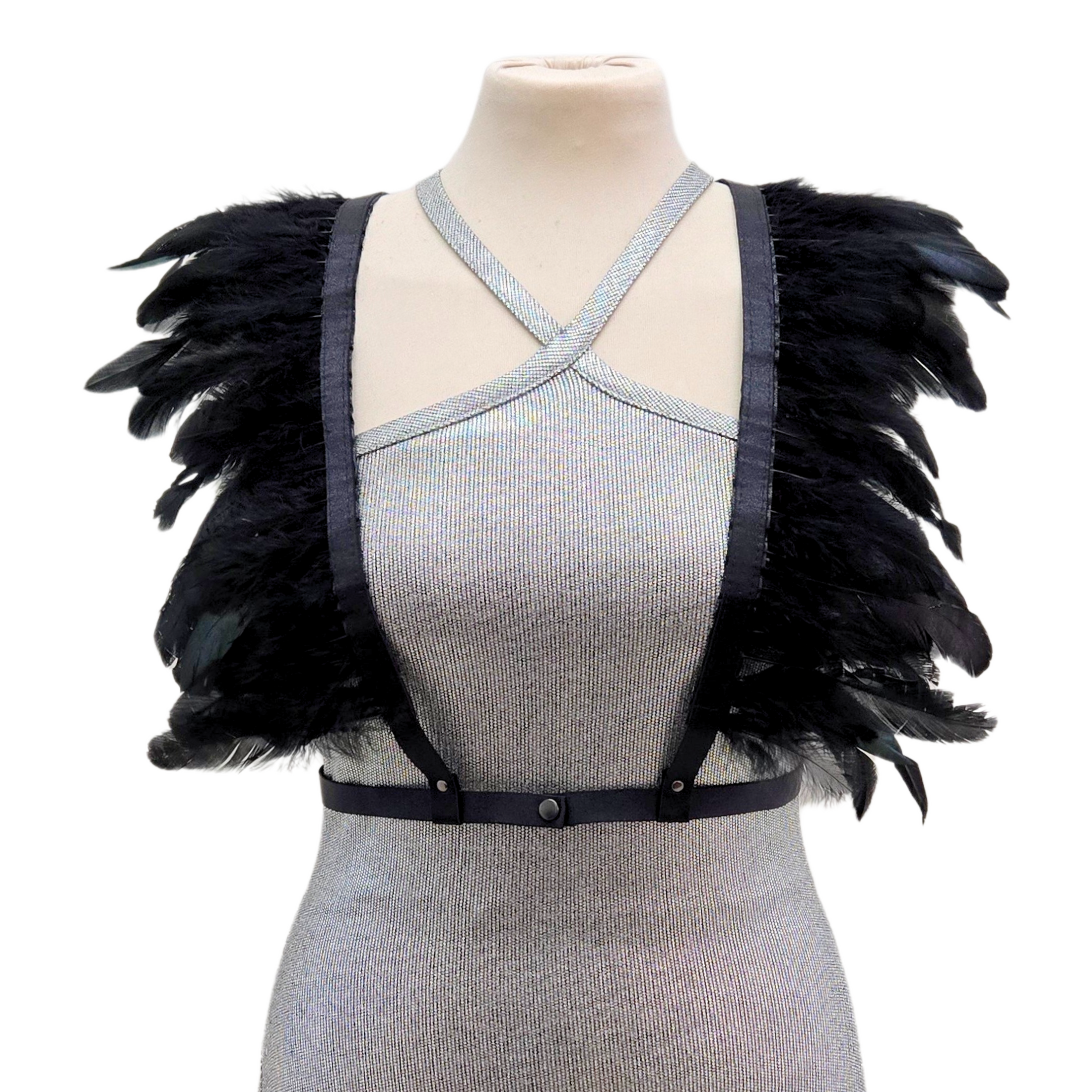 Dakota Black Feather Festival Harness Fashion Accessory – featherplace ...