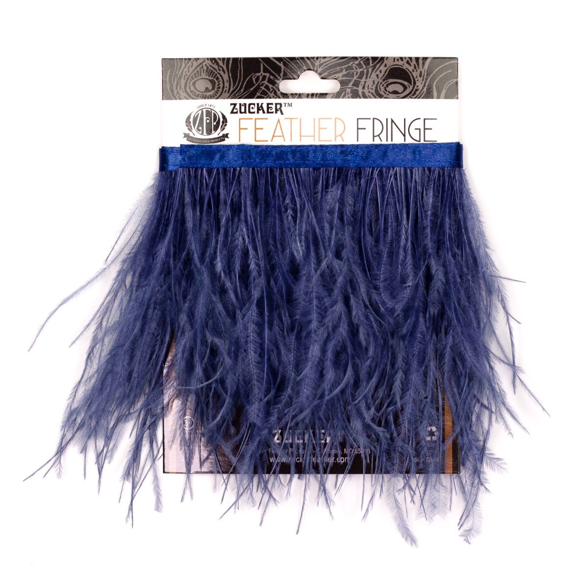 One-Ply Ostrich Feather Fringe - 5 Yards - Denim – featherplace.com by ...