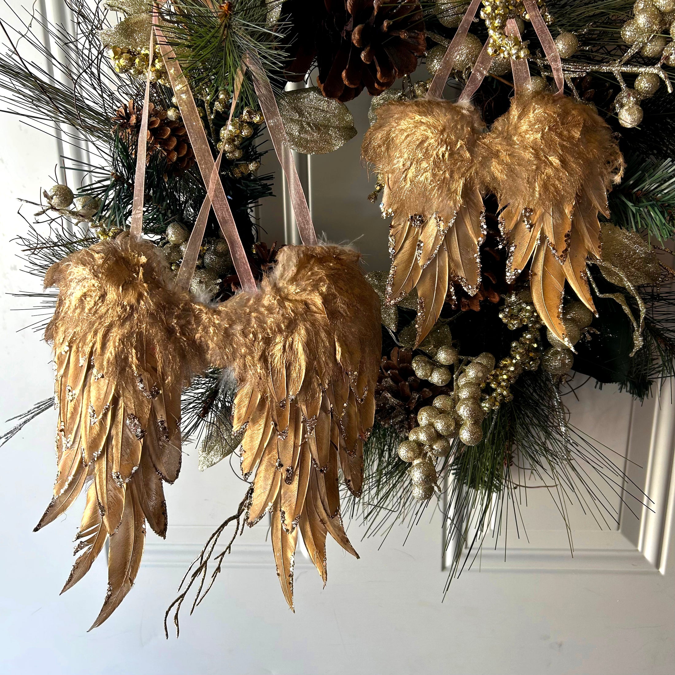 Gold Feather Angel Wing Christmas Ornament | Gold Christmas Decor ...