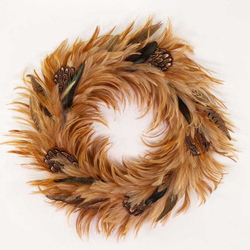 Natural Pheasant Feather Wreath - 22 inch – featherplace.com by Zucker ...