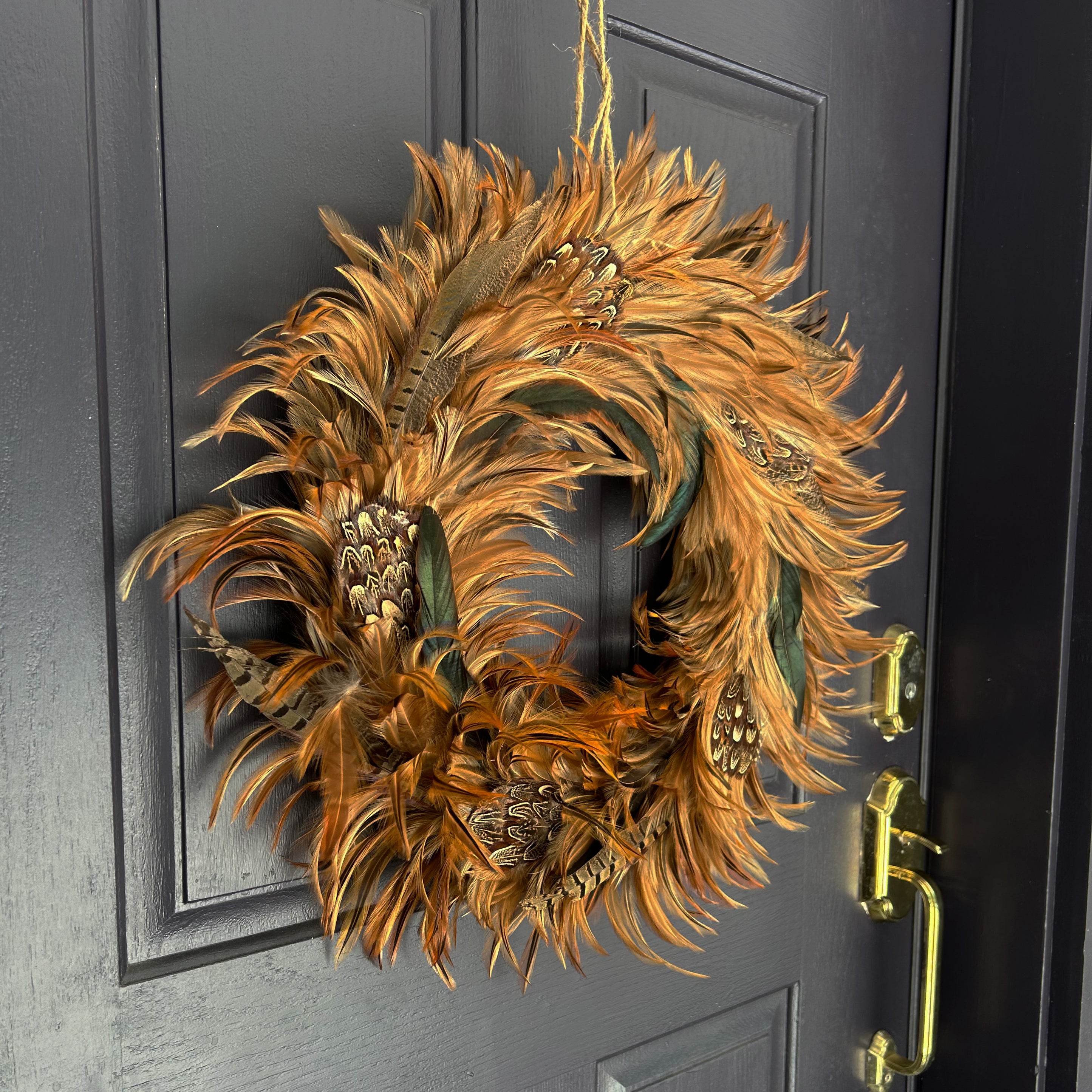 Natural Pheasant Feather Wreath - 22 inch – featherplace.com by Zucker ...