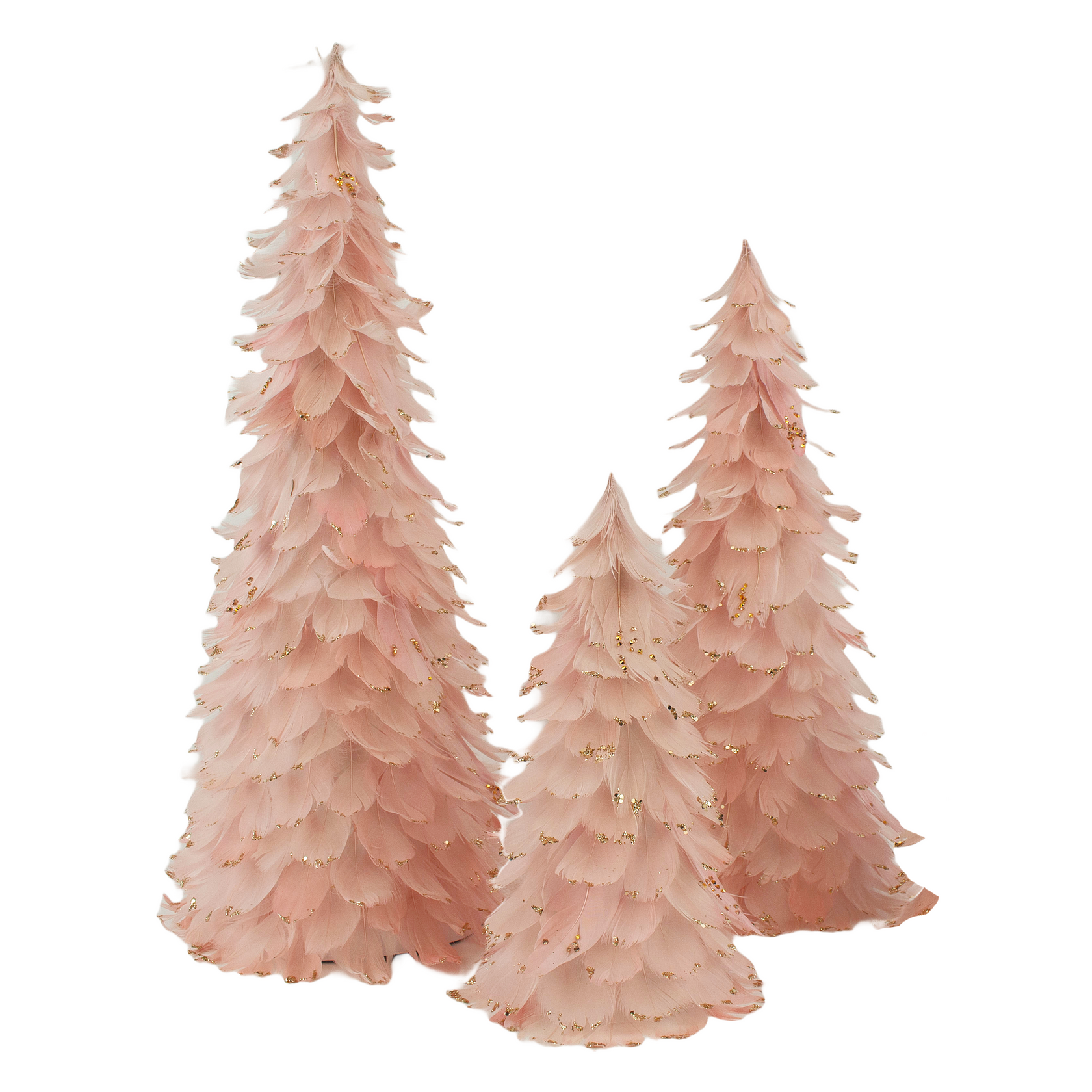 Small Pink Christmas Tree for Tabletop | Rose Gold Feather Tree ...