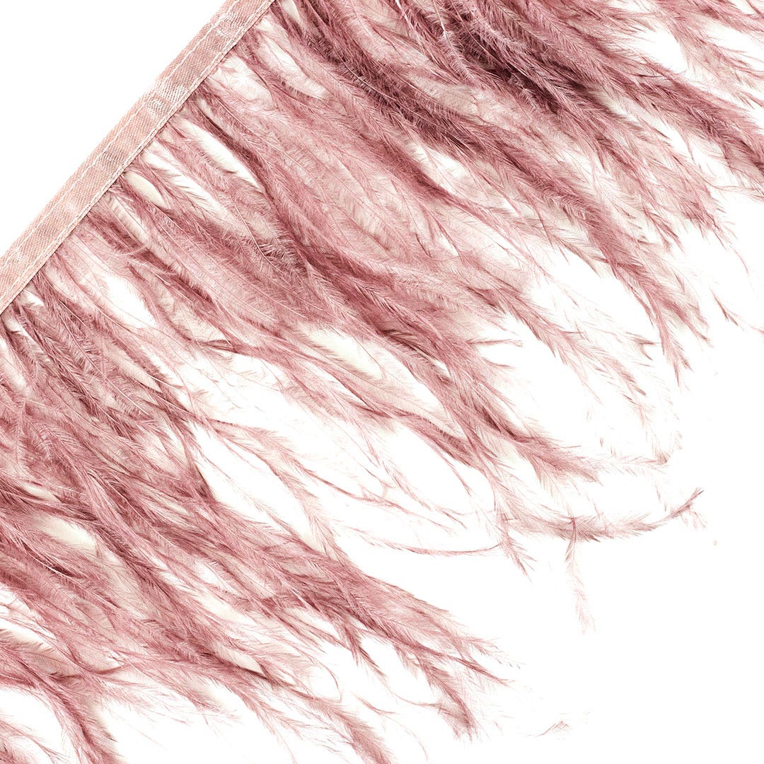 One-Ply Ostrich Feather Fringe - 5 Yards - Mauve – featherplace.com by ...
