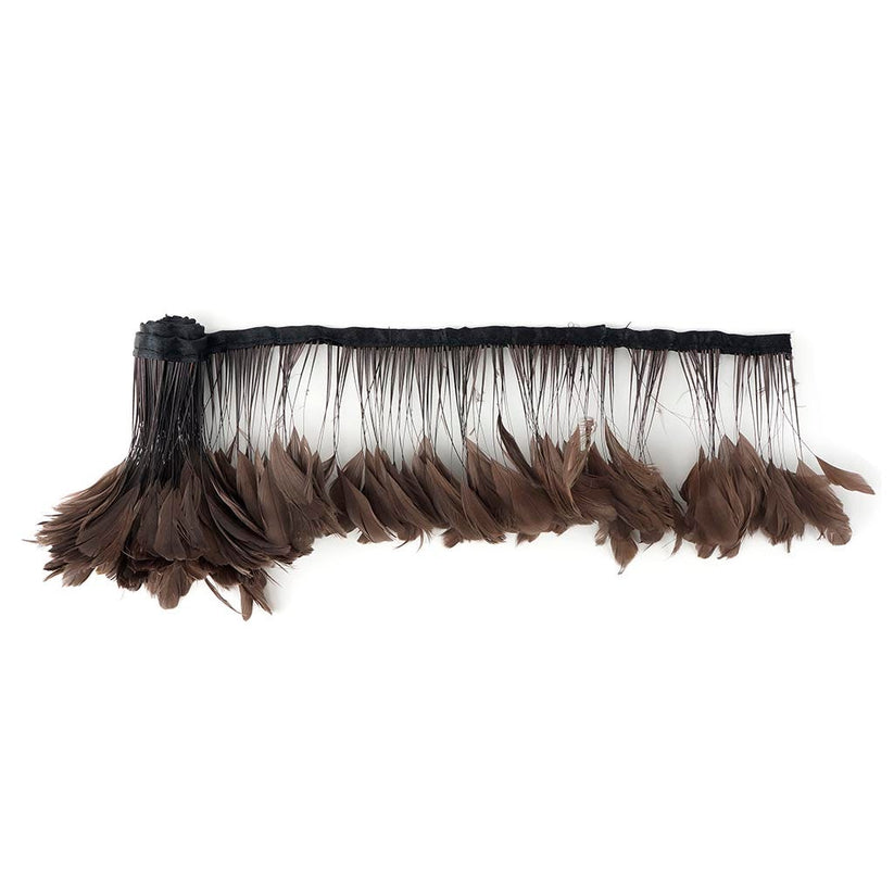 Brown Stripped Bleached Coque Feather Fringe | Buy 8-10 Inches Fringe ...