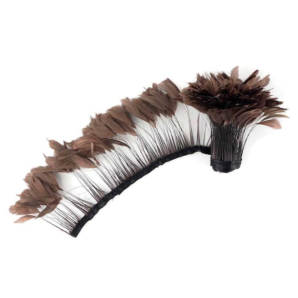Brown Stripped Bleached Coque Feather Fringe | Buy 8-10 Inches Fringe ...