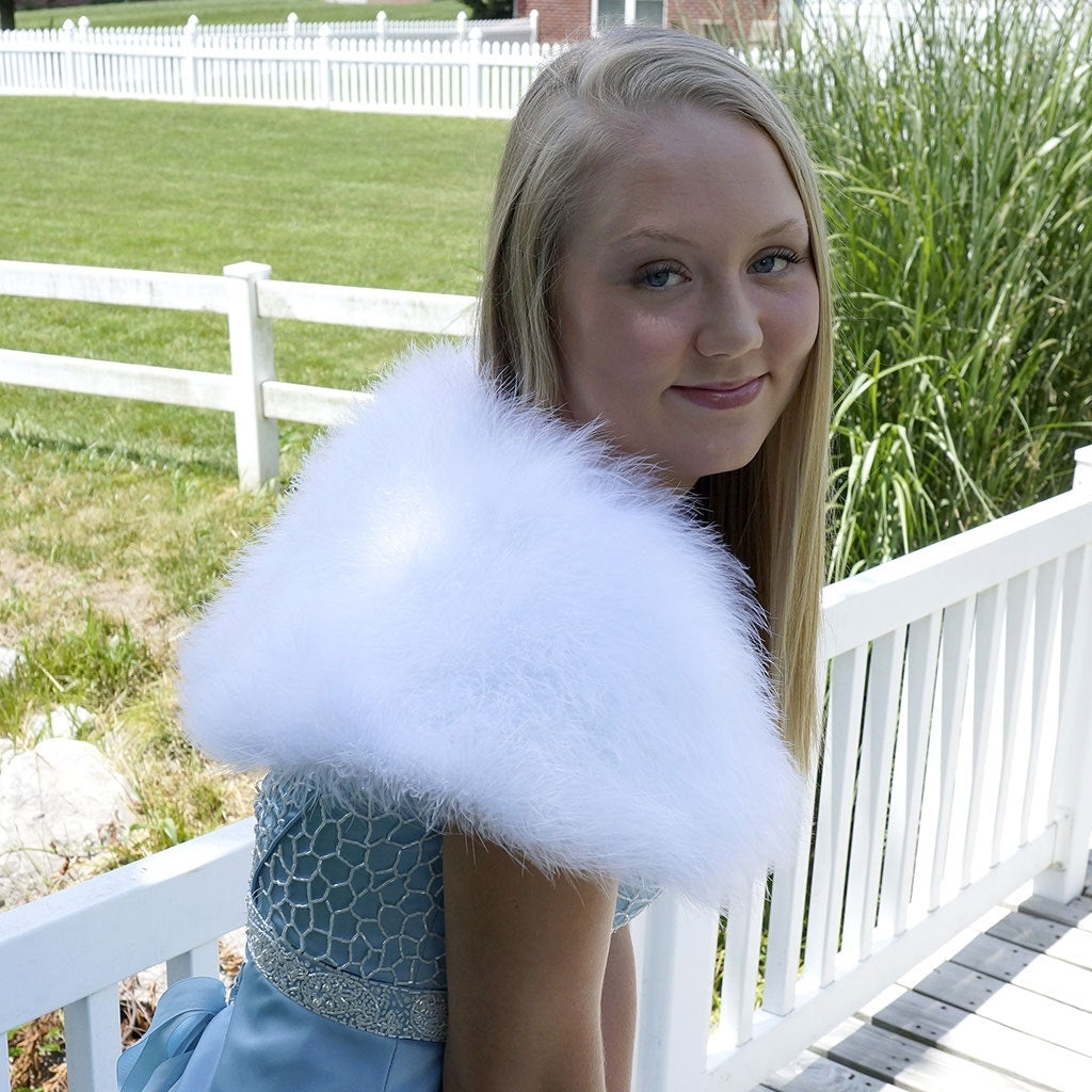 Marabou Feather White Shawl with Hook | Buy Feather Fashion Costume ...